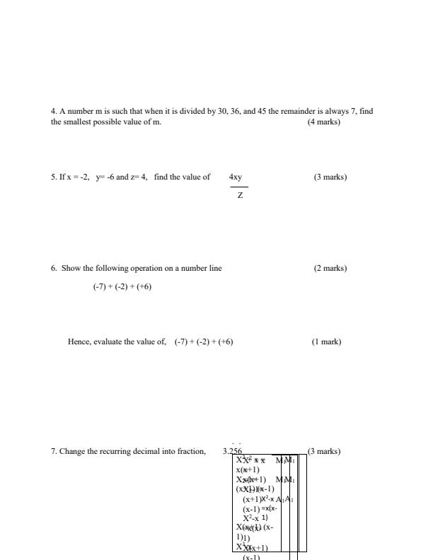 Form 1 Mathematics End of Term 2 Examination 2021. - 879