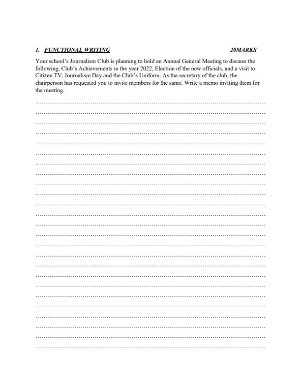 Form 3 English Paper 1 End of Term 2 Examination 2023 - 1771