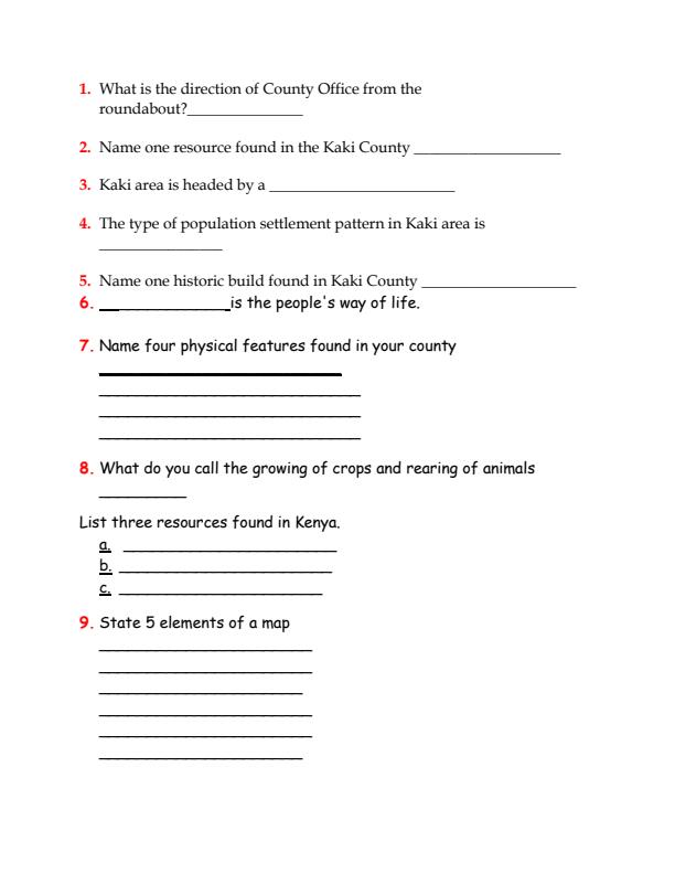 Grade 5 Social Studies Term 1 Opener Exam 2024 - 1960