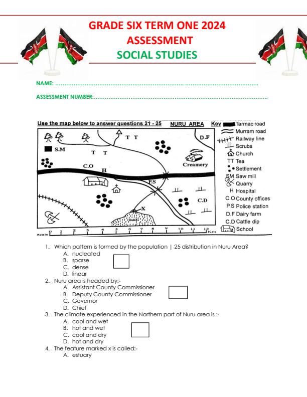 Grade 6 Social Studies Term 1 Opener Exam 2024 - 1919