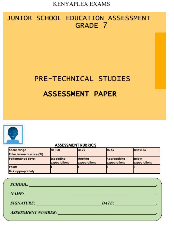 Grade 7 Pre Technical Studies Mid Term 3 Exam 2024 - 3189