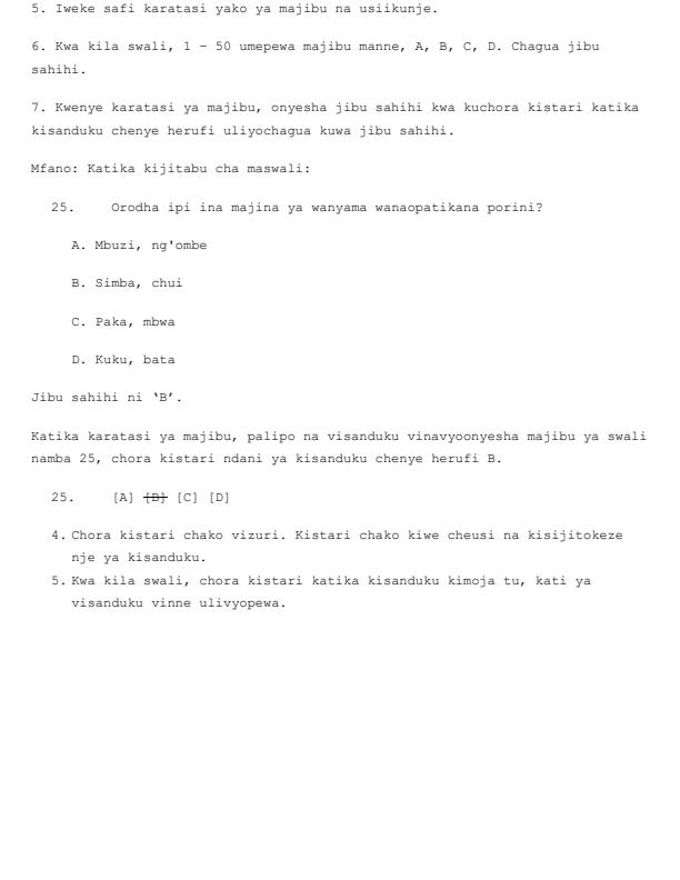 Grade 9 Kiswahili Paper 1 Mid Term 2 Exam 2025 - 4188