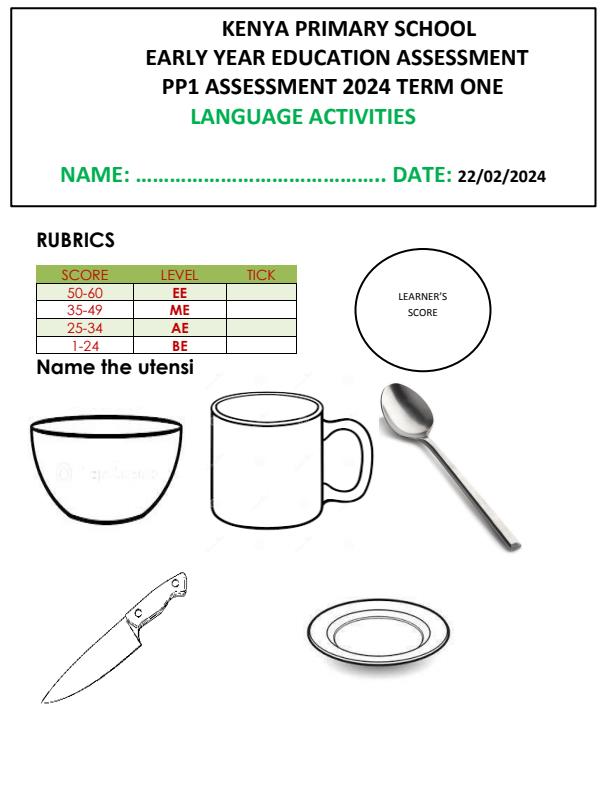PP1 End of Term 1 Exams 2024 - Set - 2272