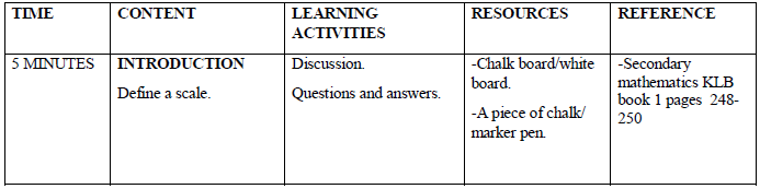 Scale Drawing Lesson Plans: Form 1 Mathematics Term 3 - 127