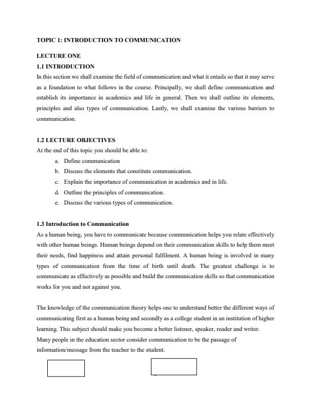 Communication Skills Notes Chuka University 10528