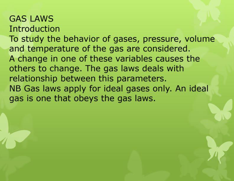 Gas Law Notes (In PowerPoint) - 11080