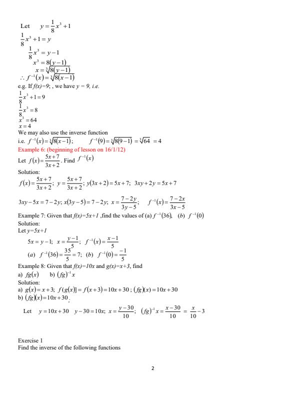 SMA 104: Calculus I Notes