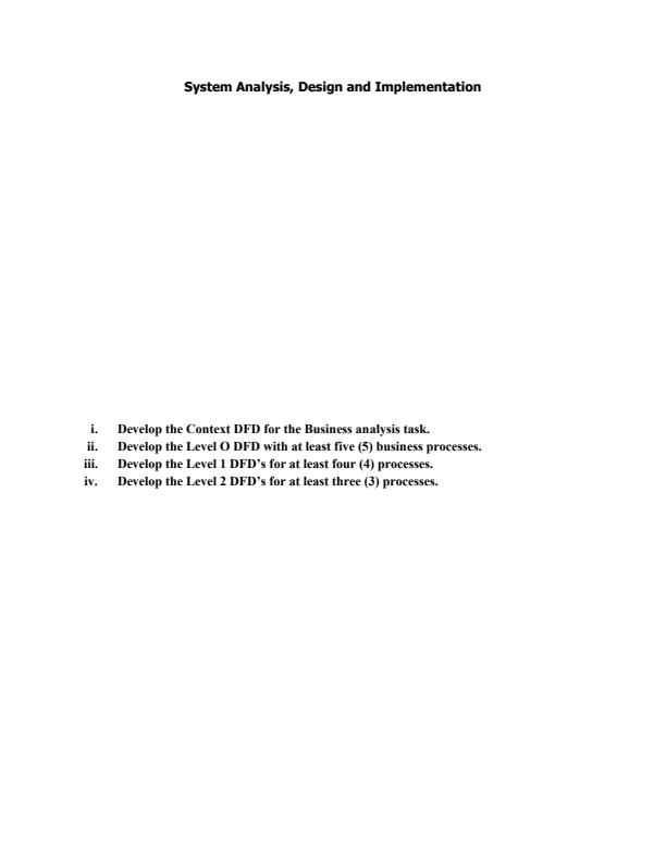 System Analysis, Design and Implementation - Assignment - 11248