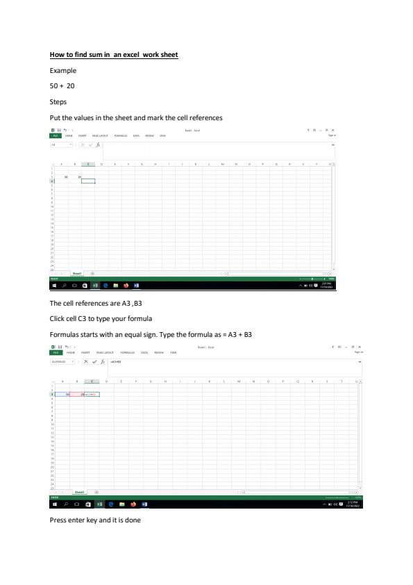 How to Find Sum in an Excel Worksheet - 12356