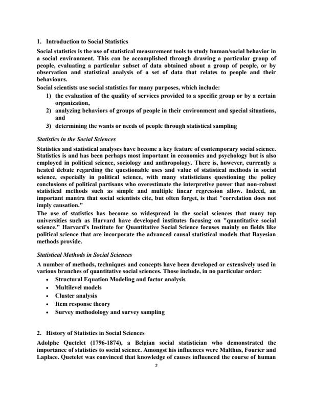 ACU 201: Introduction to Social Statistics Notes - 3719