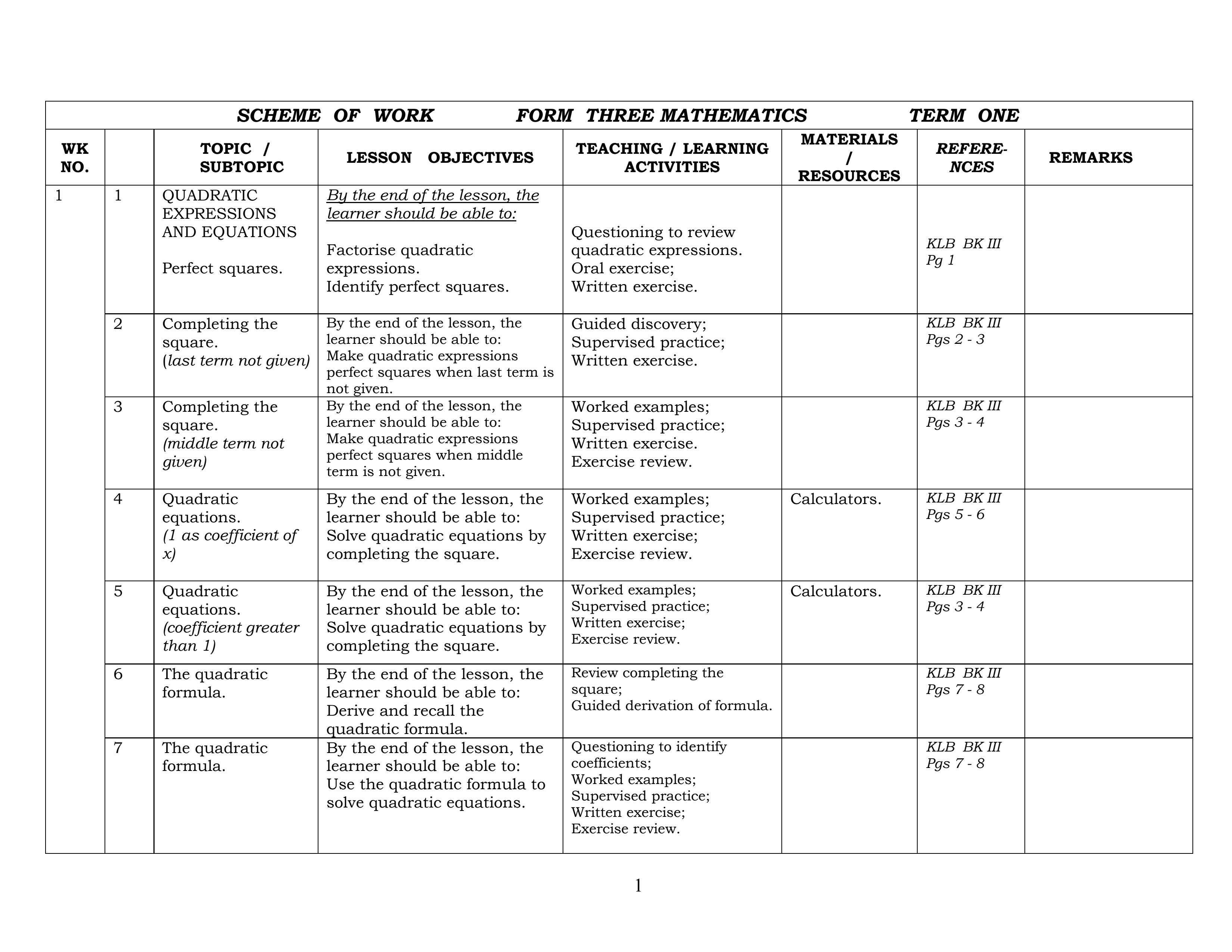 Mathematics Scheme Of Work Form St Joseph School Blata L 56 OFF Mathematics Scheme Of Work Form St Joseph School Blata L 56 OFF