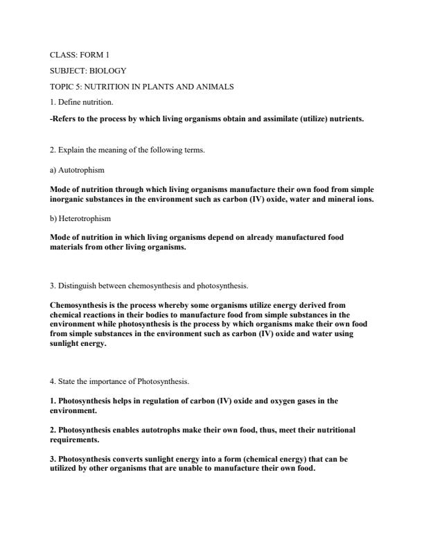 Nutrition In Plants And Animals Topical Questions And Answers Biology Nutrition In Plants And Animals Topical Questions And Answers Biology
