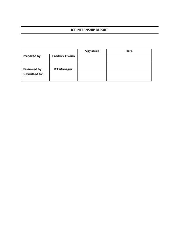 Sample ICT Internship Report - 5214