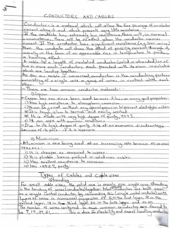 EEE100: Electrical Installation Technology Notes on Conductors and ...