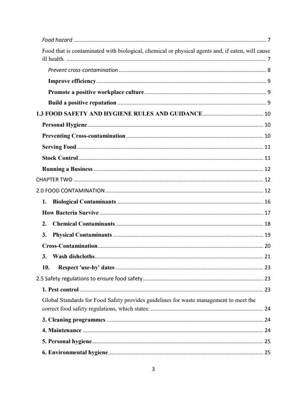 Food Safety and Hygiene Module 1 Notes - 8400