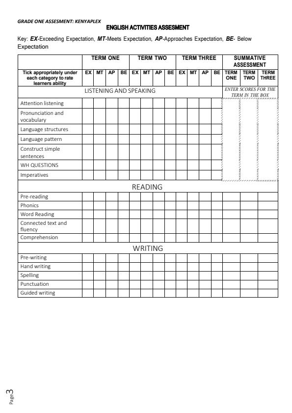 Assessment report book grade 1-3 combined (CBC) - 9518