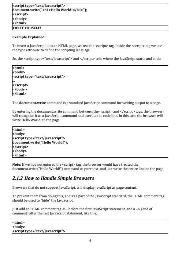 New Updated ICT JavaScript Notes - 9529
