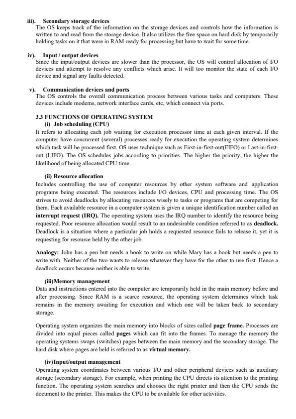 Operating System ICT Notes With Sample Questions and Answers - 9623