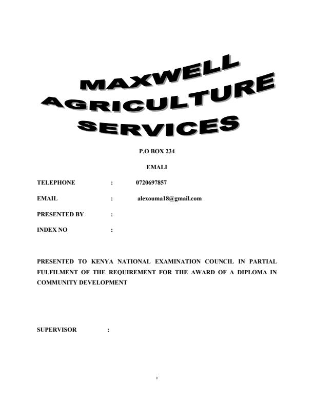 Sample Business Plan for Agricultural Services - 14473