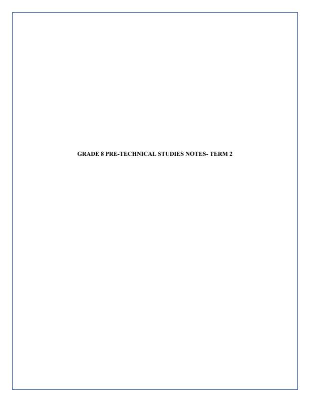 Grade 8 Rationalized Pre-Technical Lesson Notes Term 2 - 15591