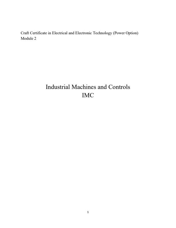Industrial Machines and Controls(IMC) Notes - 15674
