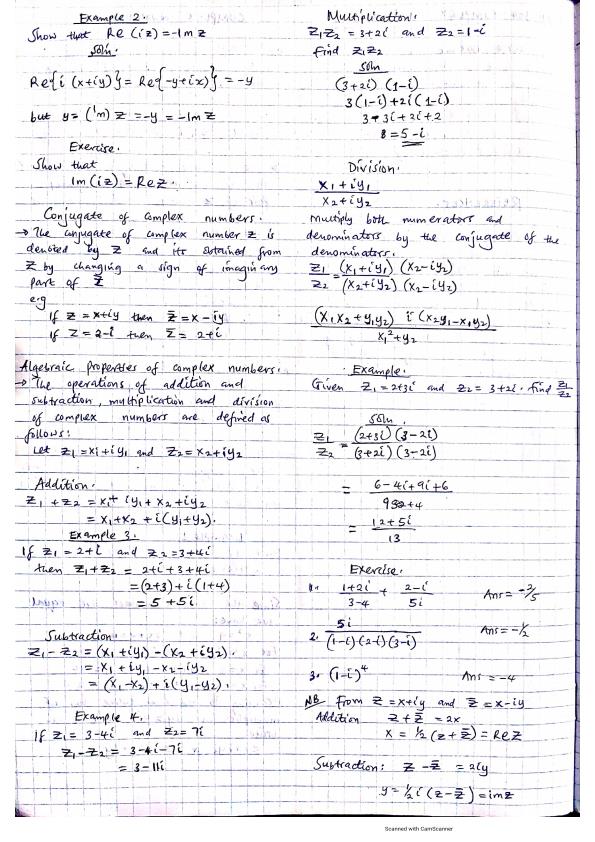 MMA 303/MATH 304: Complex Analysis I Notes - 15389