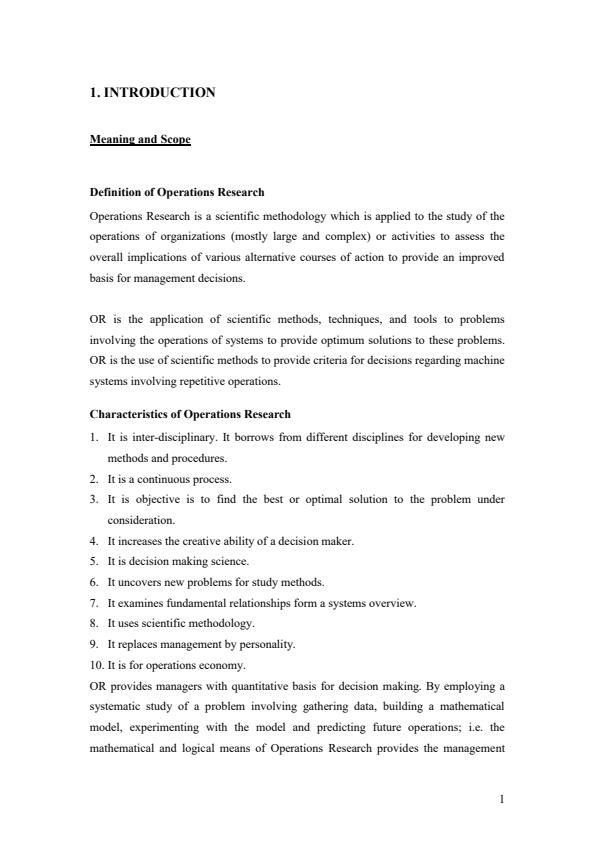 Operation Research Notes - 13729