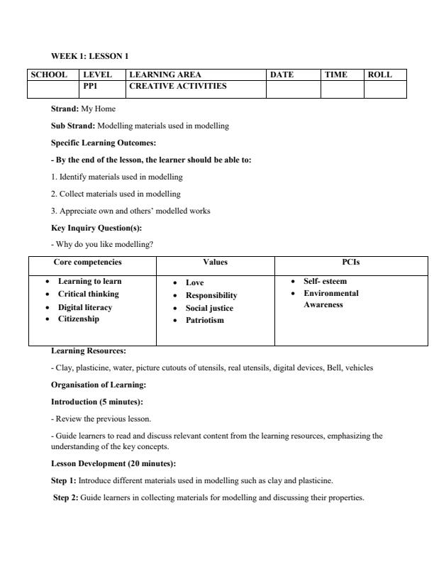 PP1 Creative Activities Lesson Plans Term 2 - Rationalized - 16625