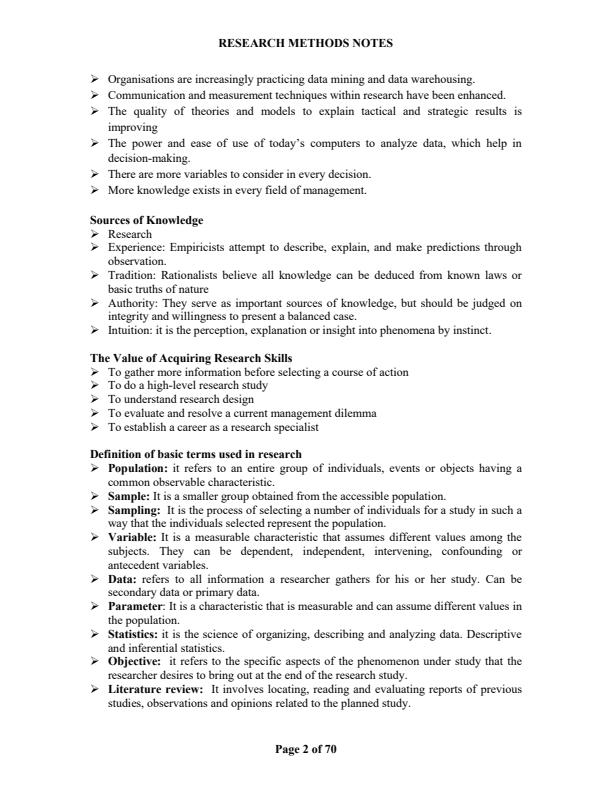 Research Methods Notes Year 3 - 4108