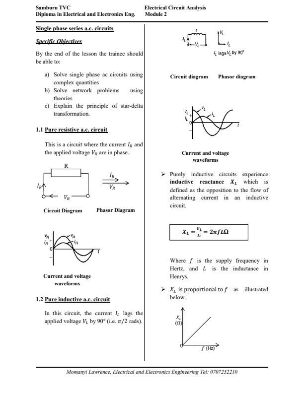 Single Phase Series A.C Circuits - 16431