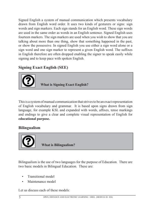 Sne 203 Notes on Introduction to Kenyan Sign Language