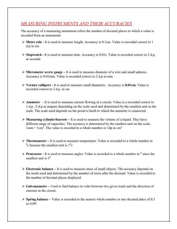 KCSE Physics Paper 1, 2 and 3 Examiner's Guidelines - 12394