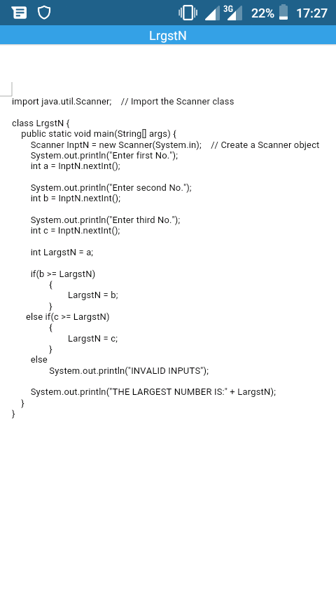Write A Java Program That Allows User To Input Three Numbers And Output The Largest Of The Three