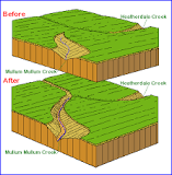 With the aid of diagrams, describe features resulting from river capture