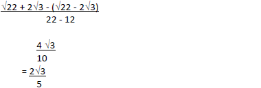 Simplify leaving your answer in surd form