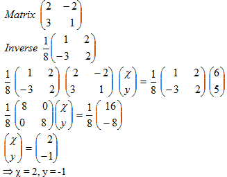 Find the inverse of the matrix hence use the matrix method to solve the ...