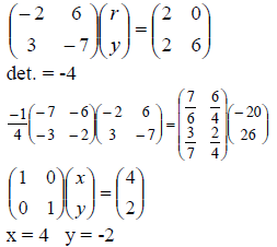 Using matrices solve the following pair of simultaneous equations 6y ...